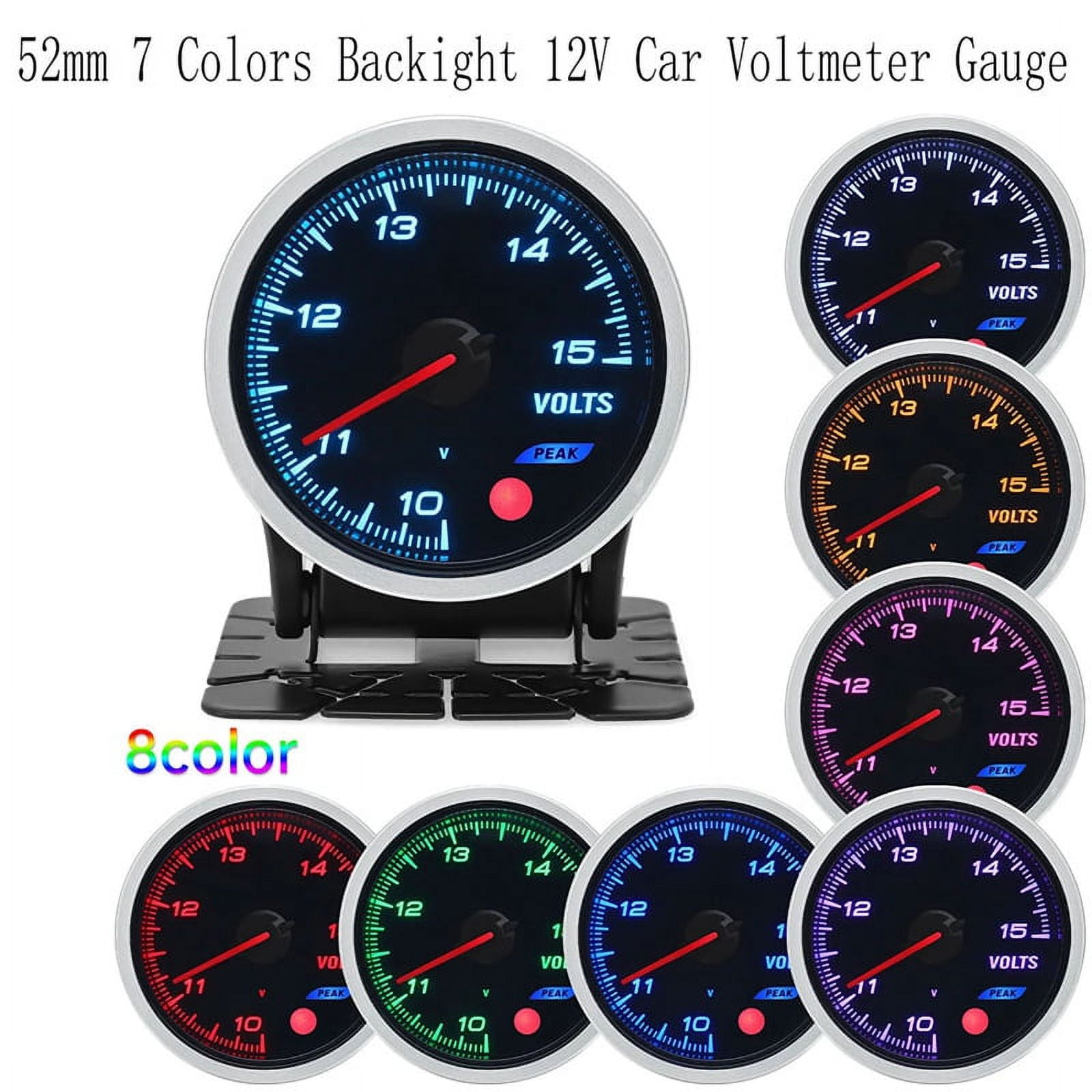 7 Colors Backlight Car Volt Meters 52mm Boost Gauge Turbo Pressure ...