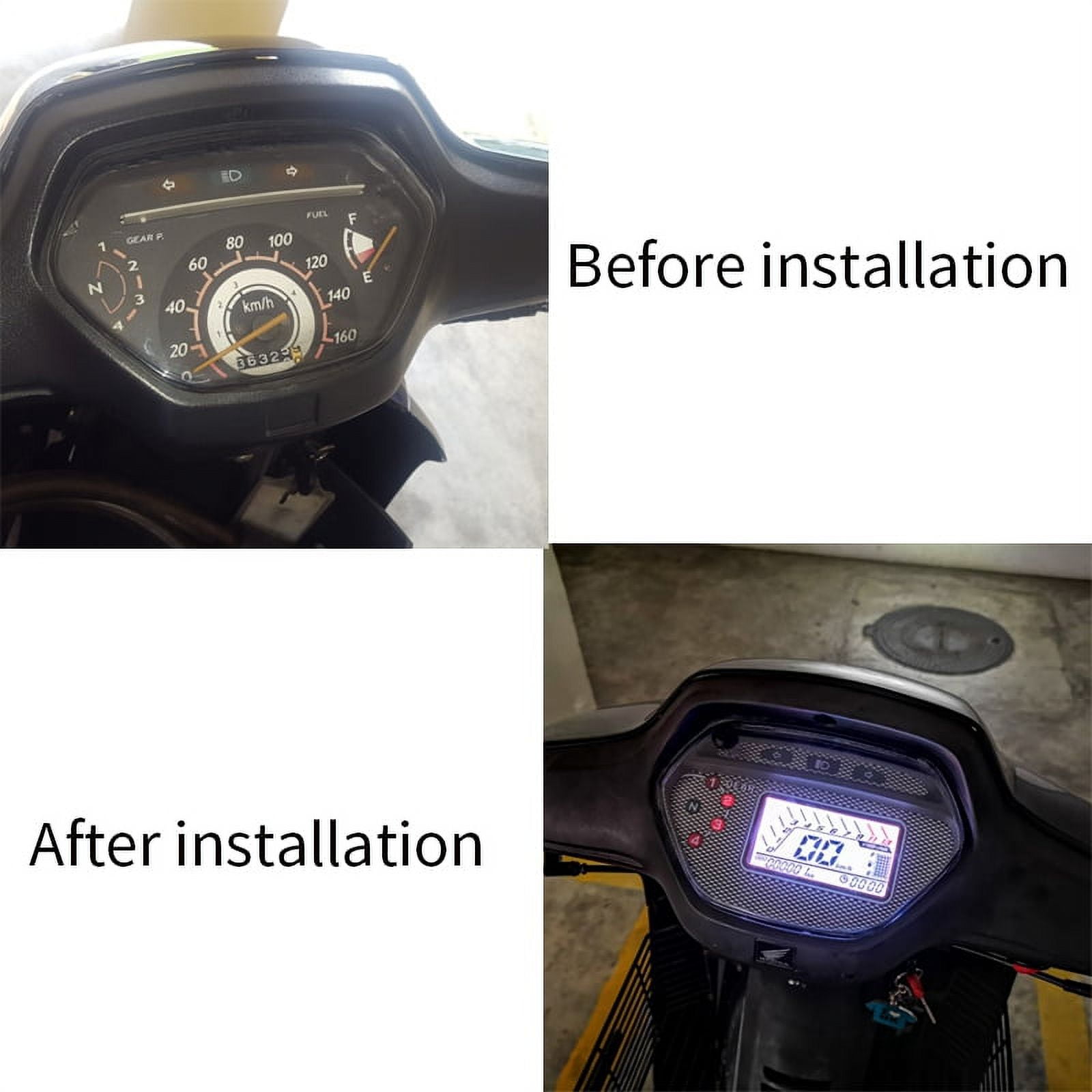 7 Colors Backlight LCD Speedometer Pnp DIGITAL METER Alpha for Wave 100 ...