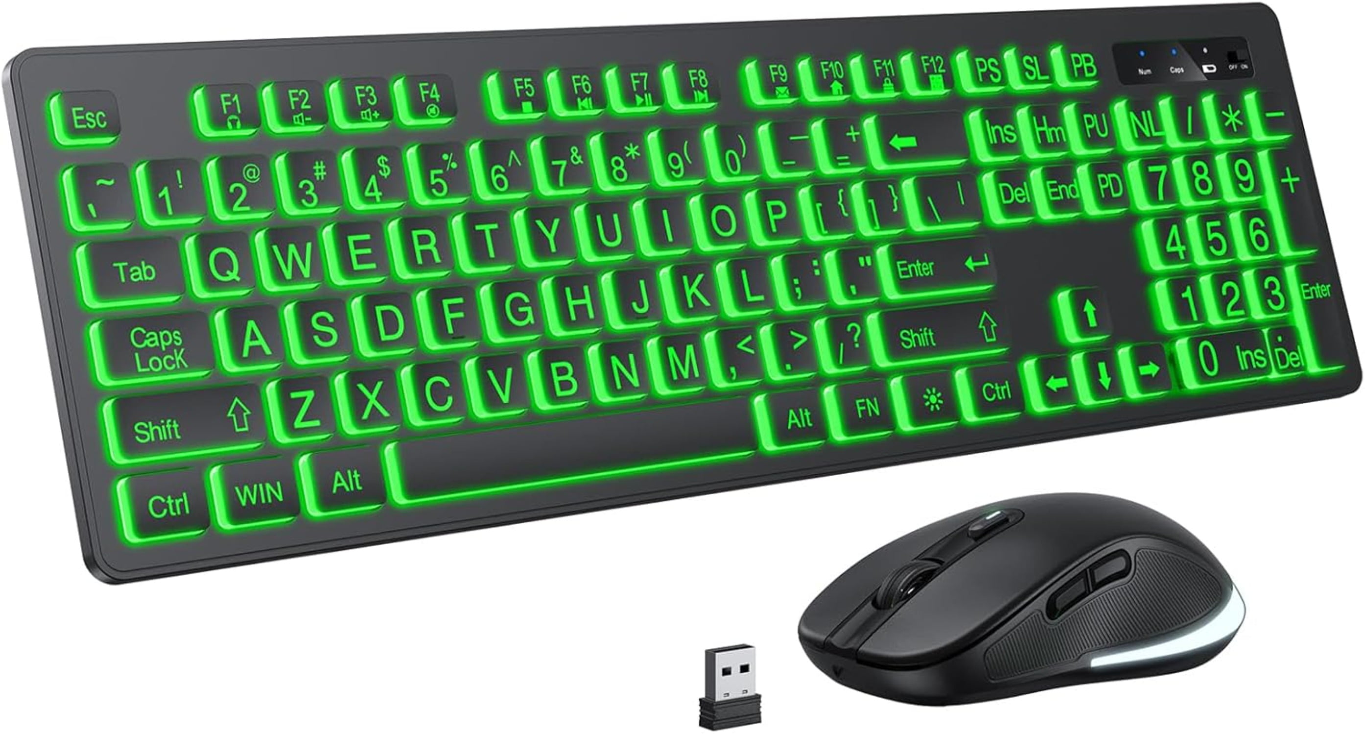 7 Colors Backlit Keyboard, Oversize Letters Keys Easy to See and Type ...