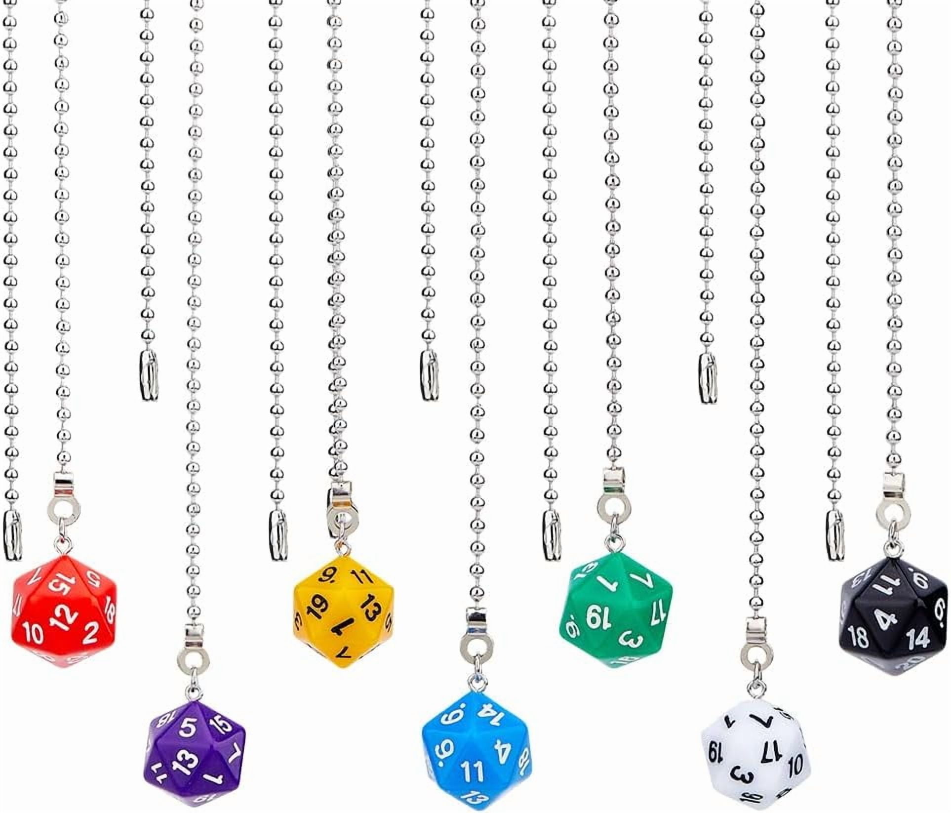 7 Colors Ceiling Fan Pull Chain Extension Acrylic Dice Pull String ...
