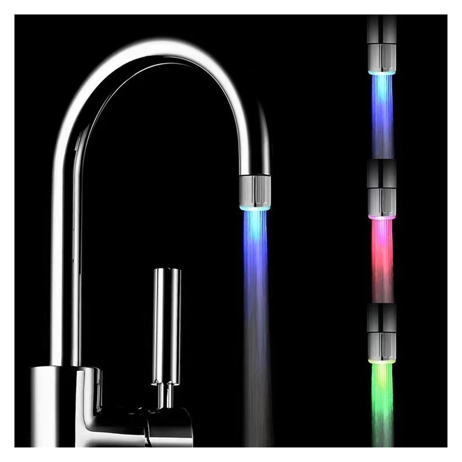 7 Colors Changing Temperature Sensor Faucet Nozzle Head Aerator Faucet ...