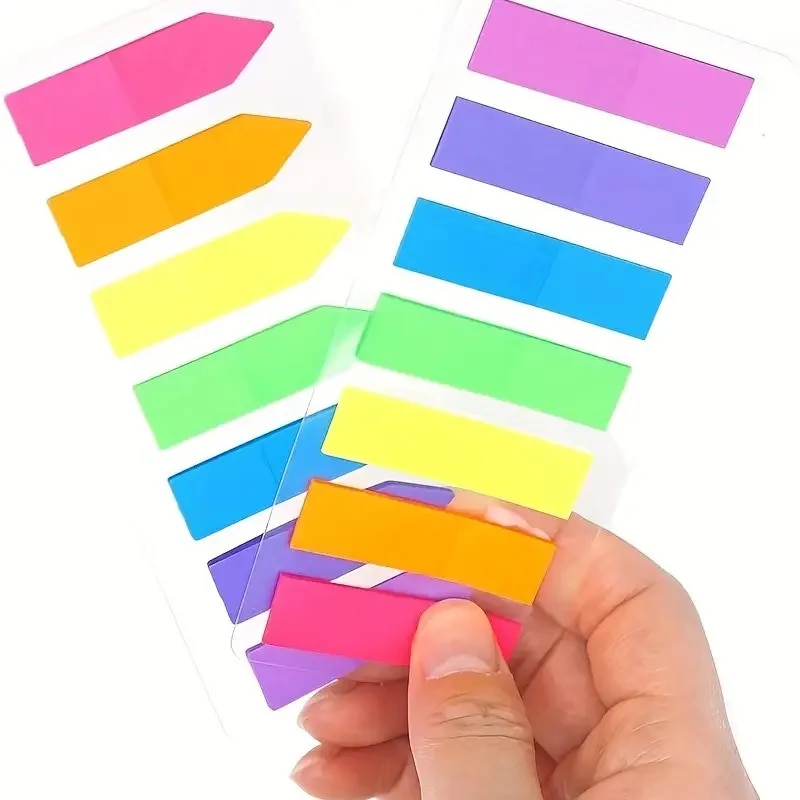 7 Colors Fluorescent PET Index Stickers, Students Book Marking Labels ...