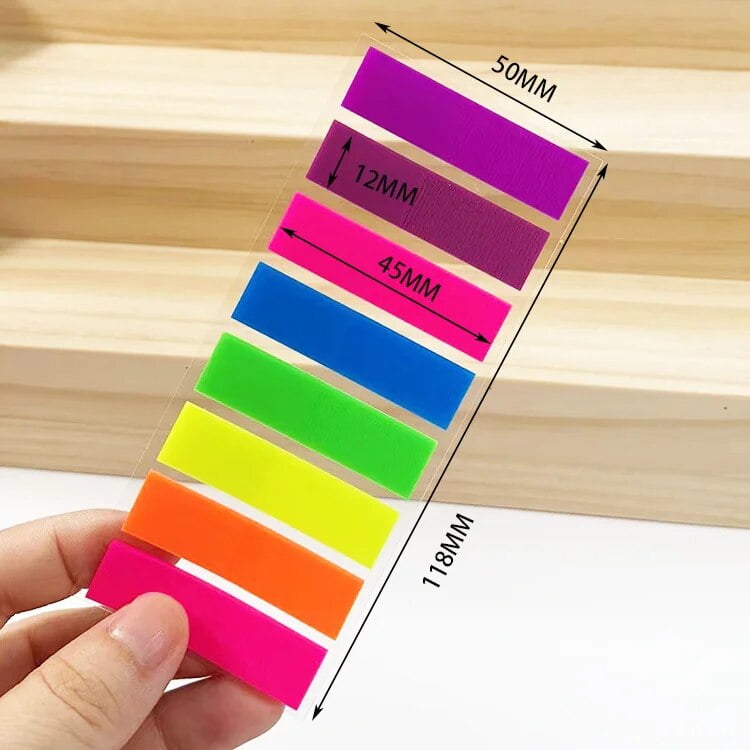 7 Colors Fluorescent PET Index Stickers, Students Book Marking Labels ...