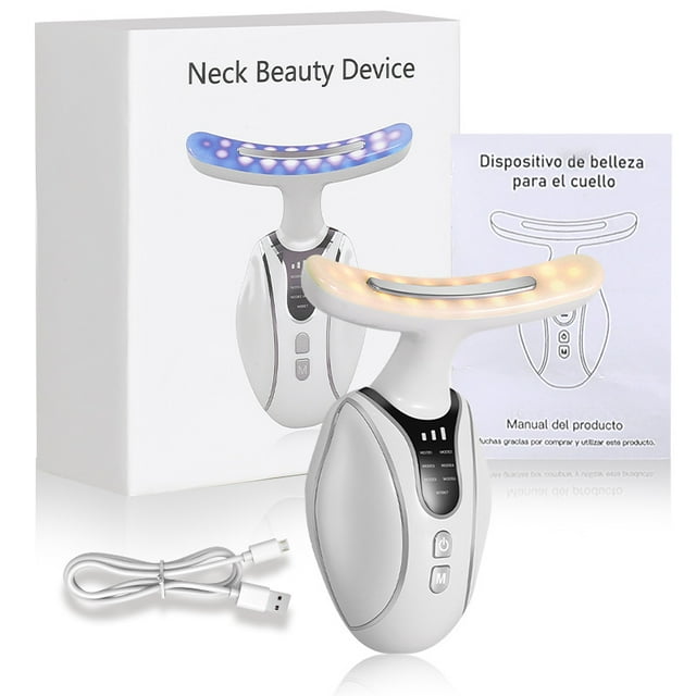 7 Colors Led Neck Beauty Device Ems Facial Lifting Face Skincare