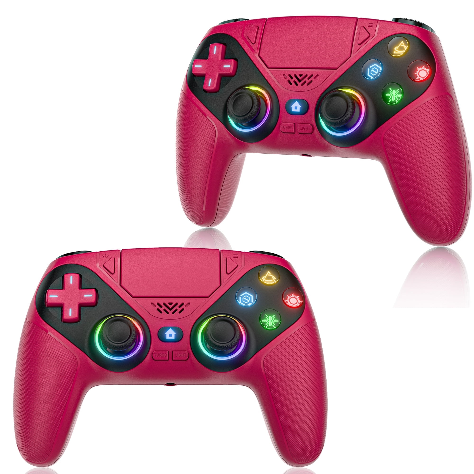 7 Colors LED Wireless Controller for P5, 2 Pack Game Controller ...