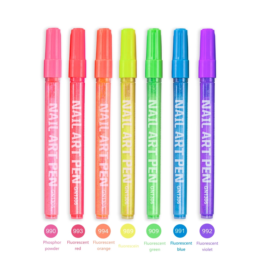 7 Colors Nail Art Pens Set - Nail Polish Pens Graffiti Nail Dotting ...