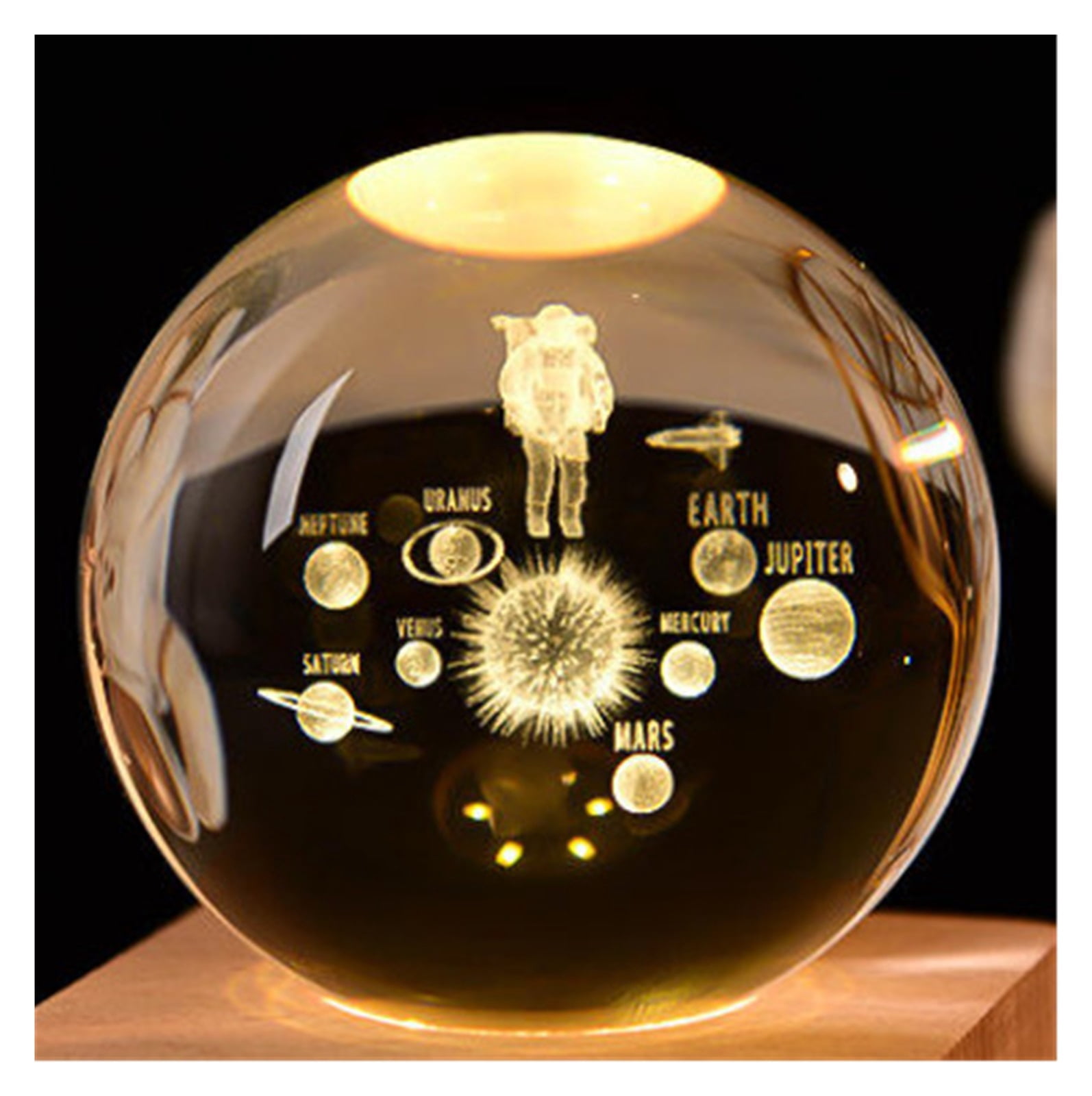 7 Colors Night Light 3d Interior Crystal Ornament Small Crystal Ball ...