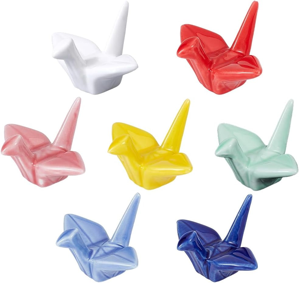 7 Colors Origami Crane Chopstick Rest Porcelain Chopsticks Holder ...