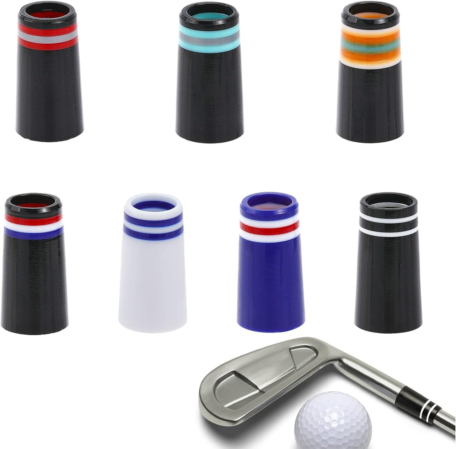 7 Colors Size 0.335 Inch Golf Ferrules for Taper Tip Iron Wedge Black ...