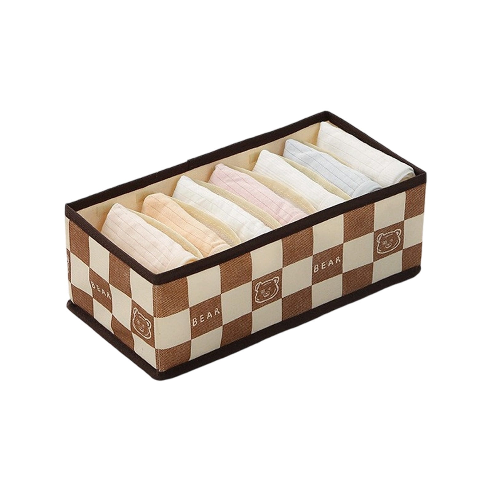 7-Compartment Underwear Organizer, Fabric Drawer Divider for Closet ...