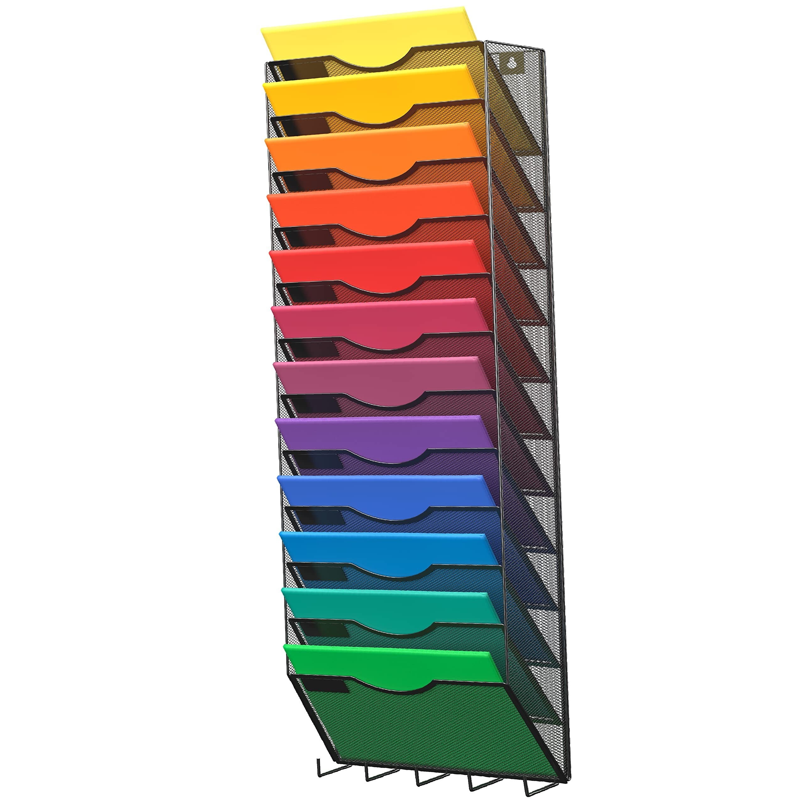 7-Compartment Wall Mounted Hanging File Organizer Cubicle Wall File ...