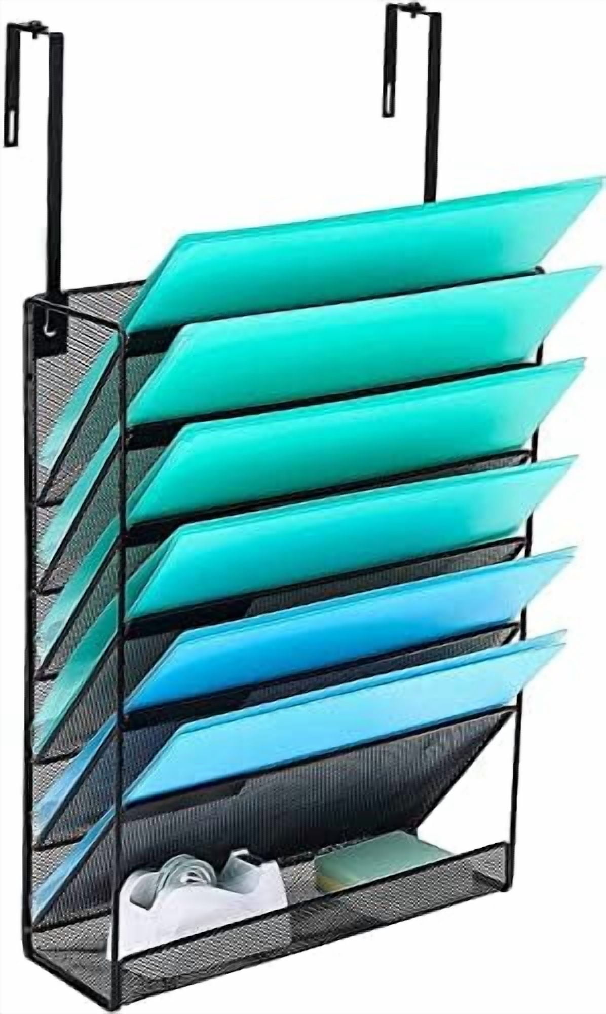 7-Compartment Wall Mounted Hanging File Organizer Cubicle Wall File ...