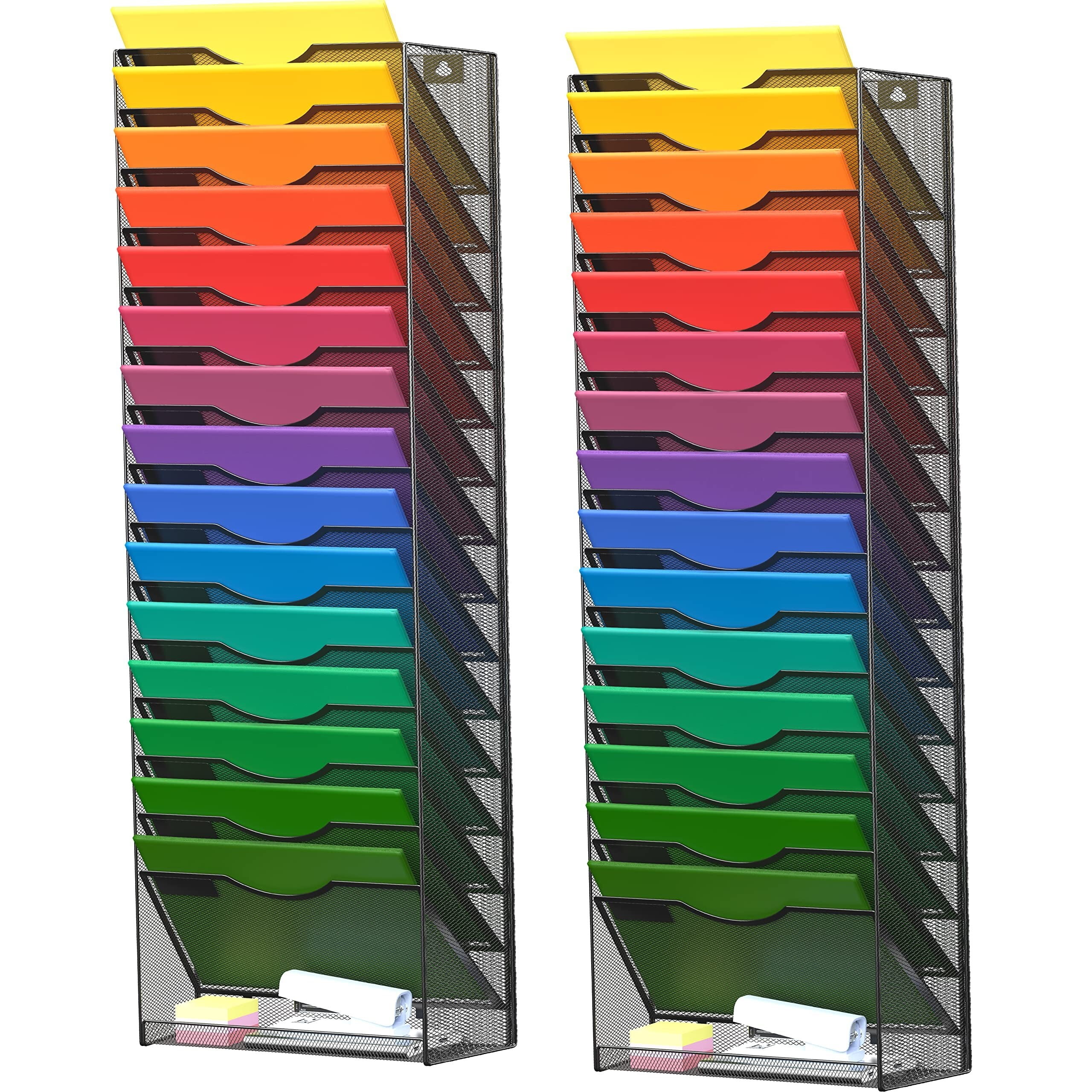 7-Compartment Wall Mounted Hanging File Organizer Cubicle Wall File ...