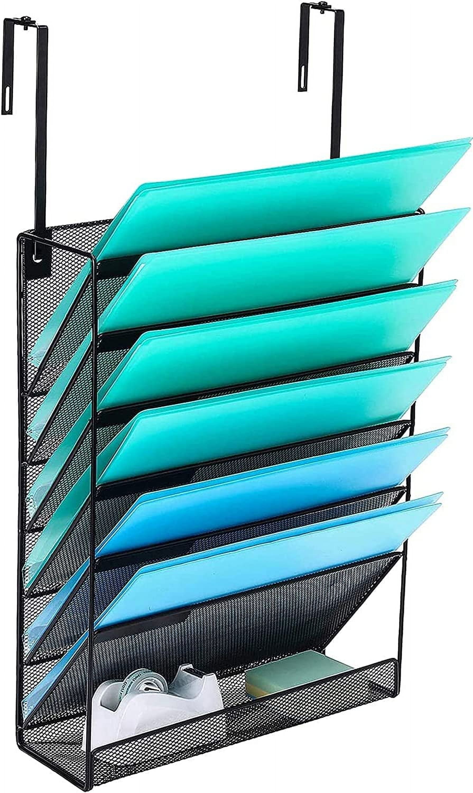 7-Compartment Wall Mounted Hanging File Organizer Cubicle Wall File ...