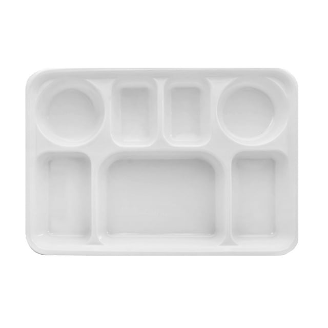 7 Compartment White Disposable Party Thali Plates by Poojabazar (100 ...