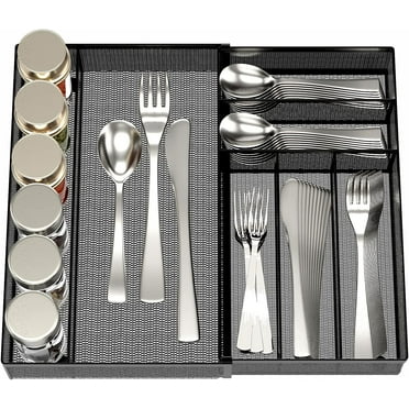 Wellsay Expandable Silverware Drawer Organizer Divider,Large Utensil ...