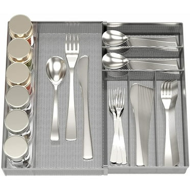 Bamboo-Silverware-Drawer-Organizer-Kitchen, Expandable Utensil Holder ...