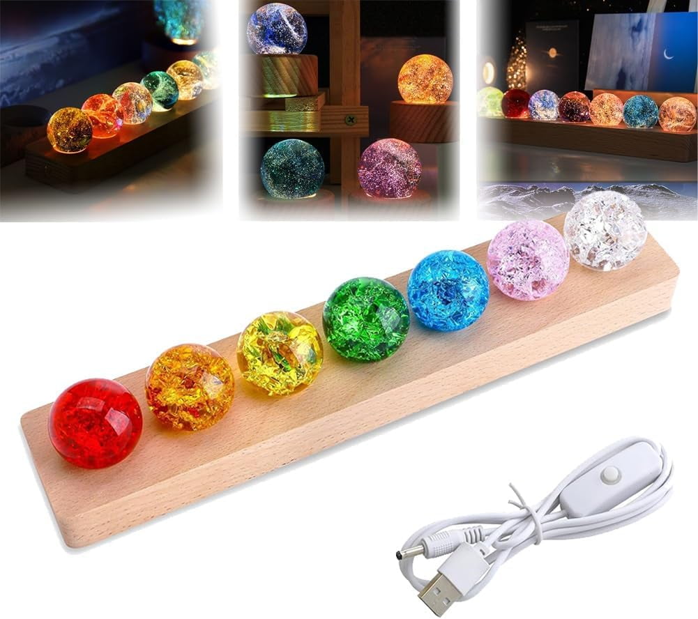 7 Core Memories Crystal Balls, 40mm Ice Cracked Balls Crystal Quartz ...