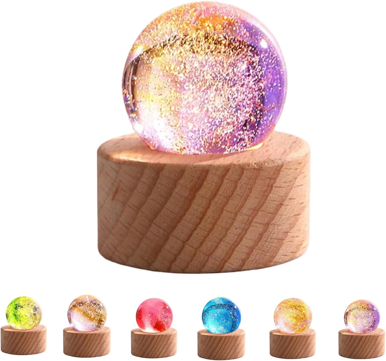 7 Core Memories Crystal Balls, 7 Chakra Natural Healing Spheres with ...