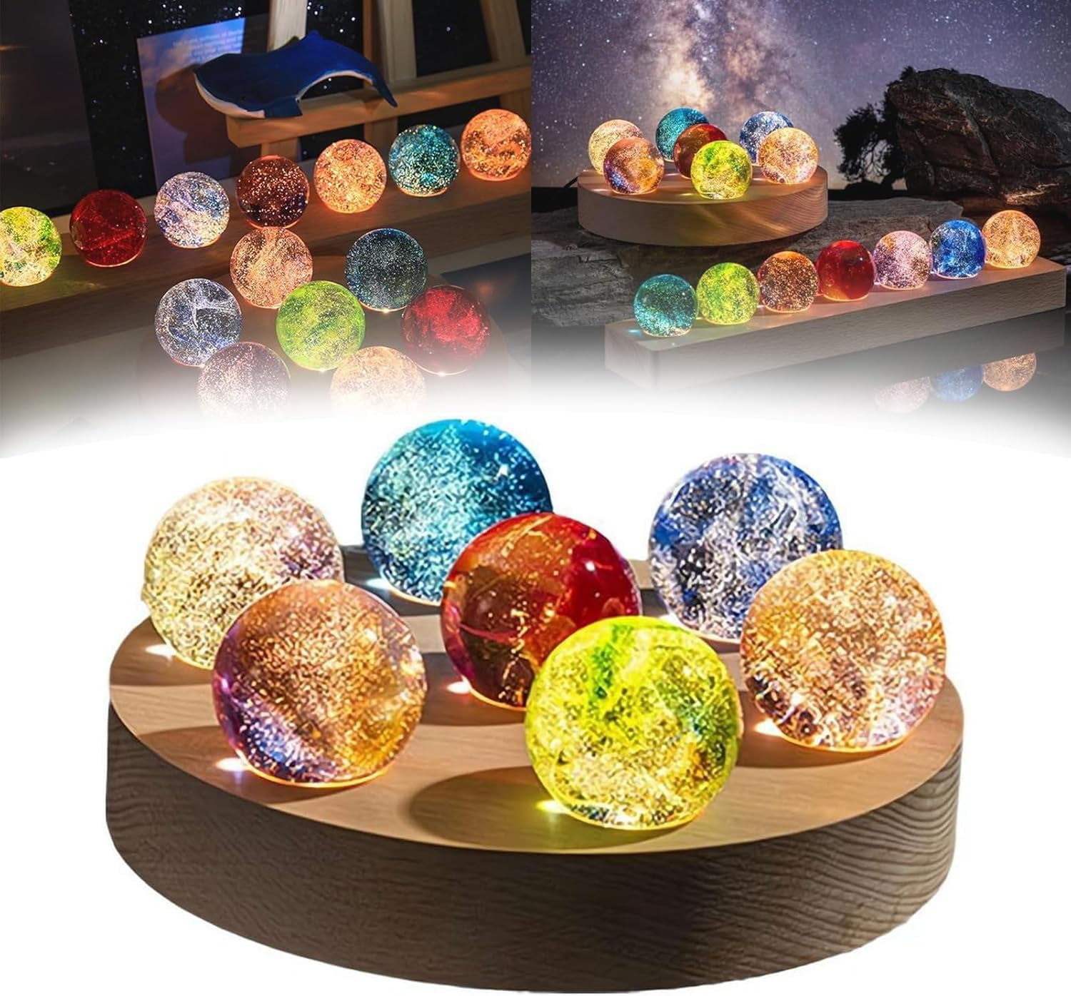 7 Core Memories Crystal Balls, Ice Cracked Decoration Balls, Ice ...