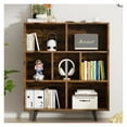7 Cube Bookshelf, 3 Tier -Century Modern Bookcase with Legs, Wooden ...