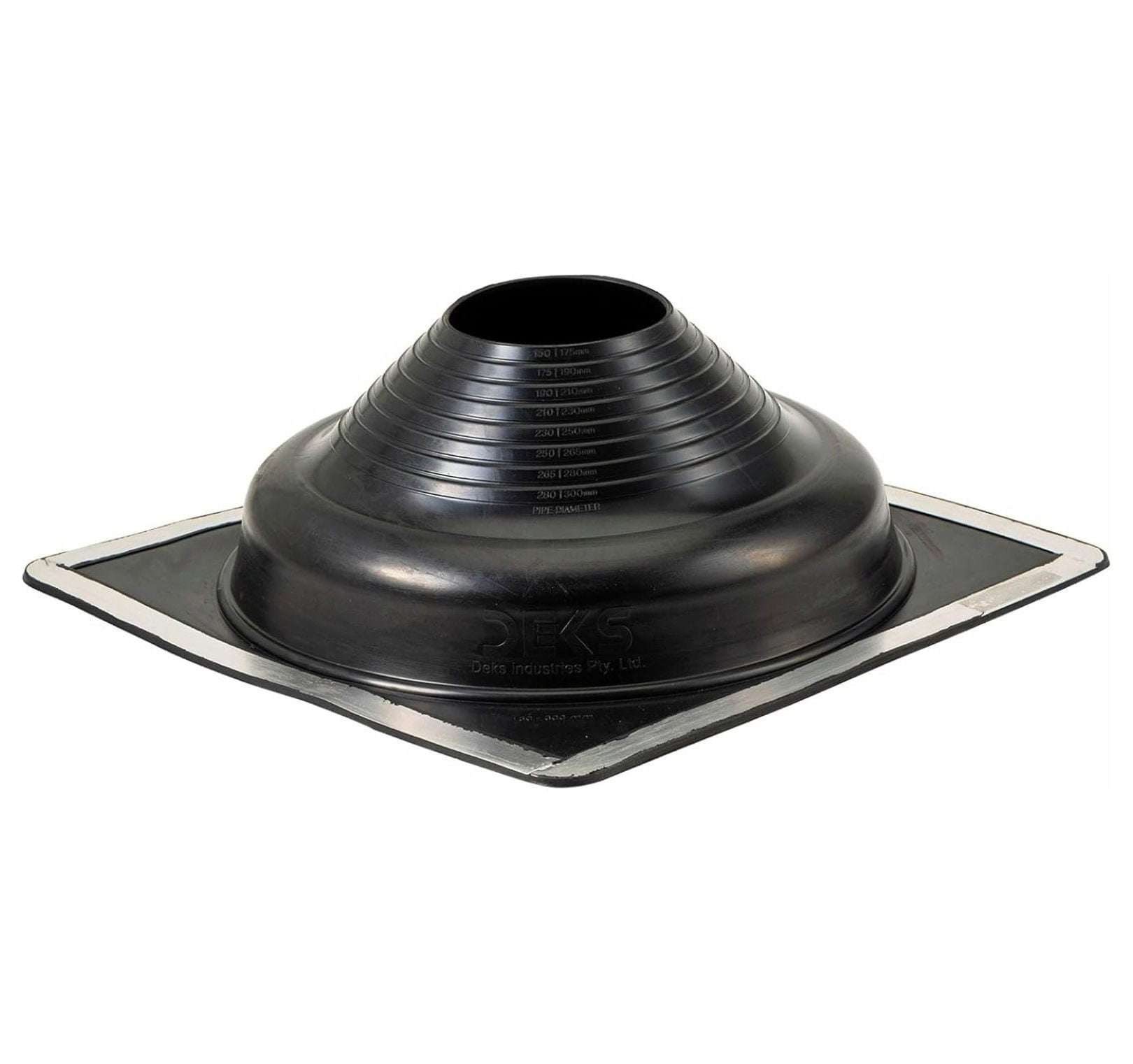 #7 (DFE107B) Square Black EPDM Flexible Pipe Flashing, Roof Jack, Pipe Boot Flashing (for OD ...