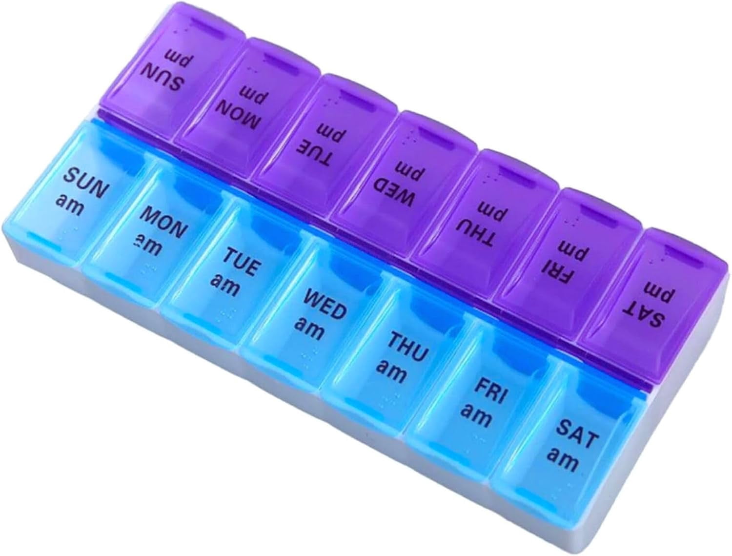 7 Day AM/PM Weekly Pill Organizer, Blue & Purple - Walmart.com