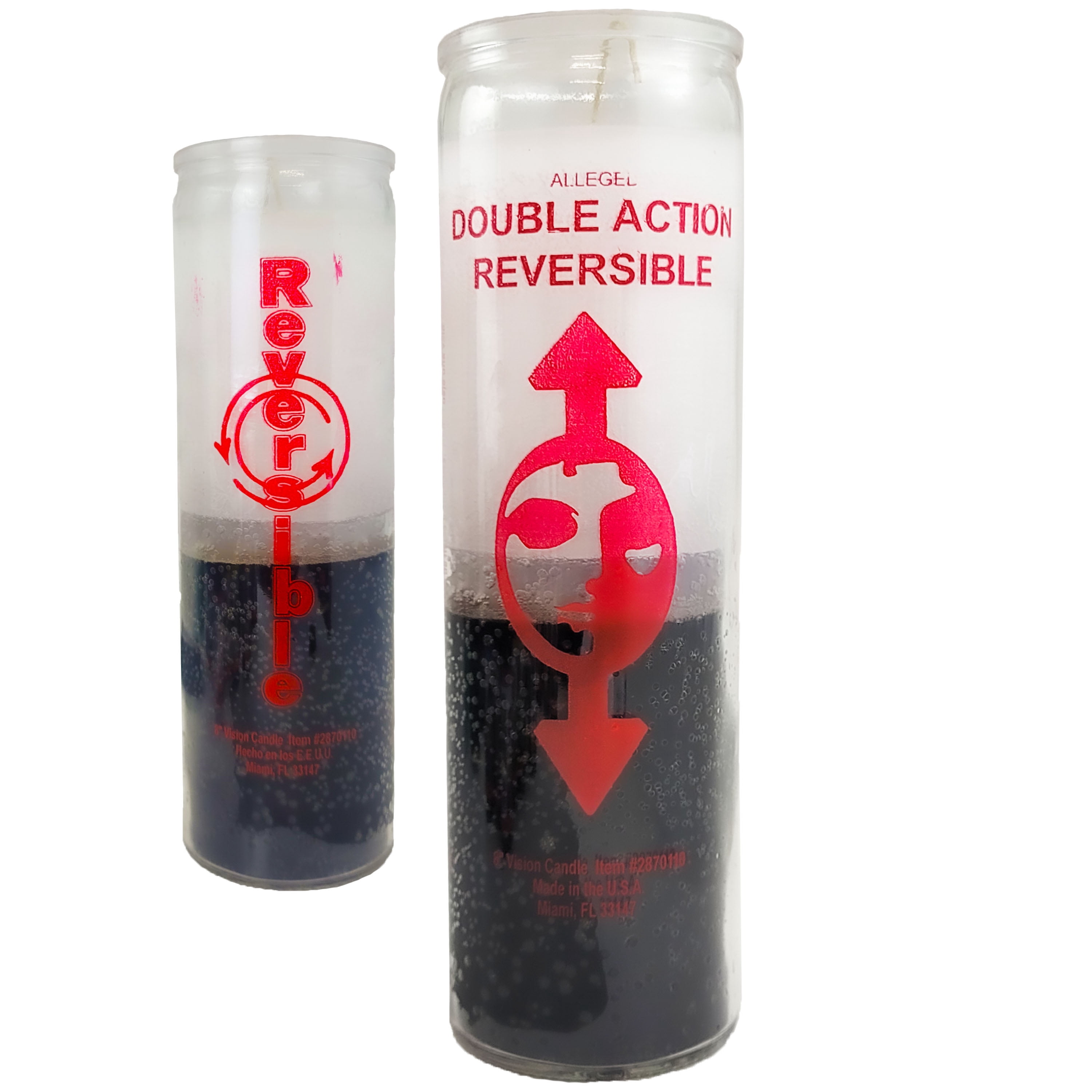 7 Day Candle Double Action Reversible - Alleged White Black Glass Jar ...