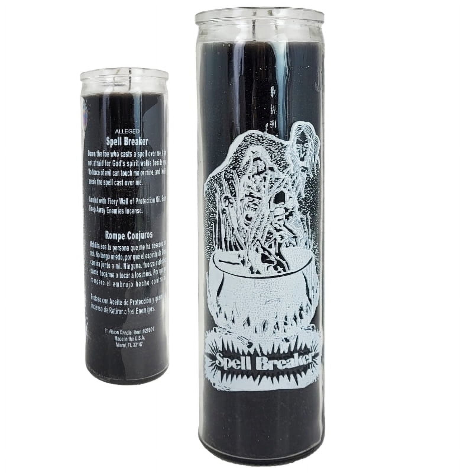 7 Day Candle Spell Breaker - Alleged Rompe Conjuros Black Glass Jar ...