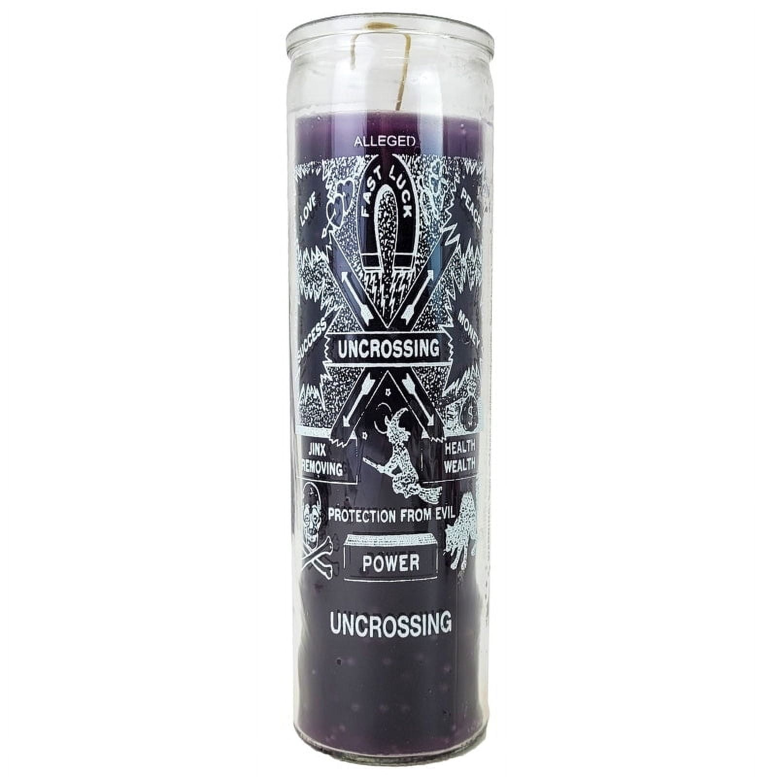 7 Day Candle Uncrossing - Alleged Uncrossing Power Purple Glass Jar ...