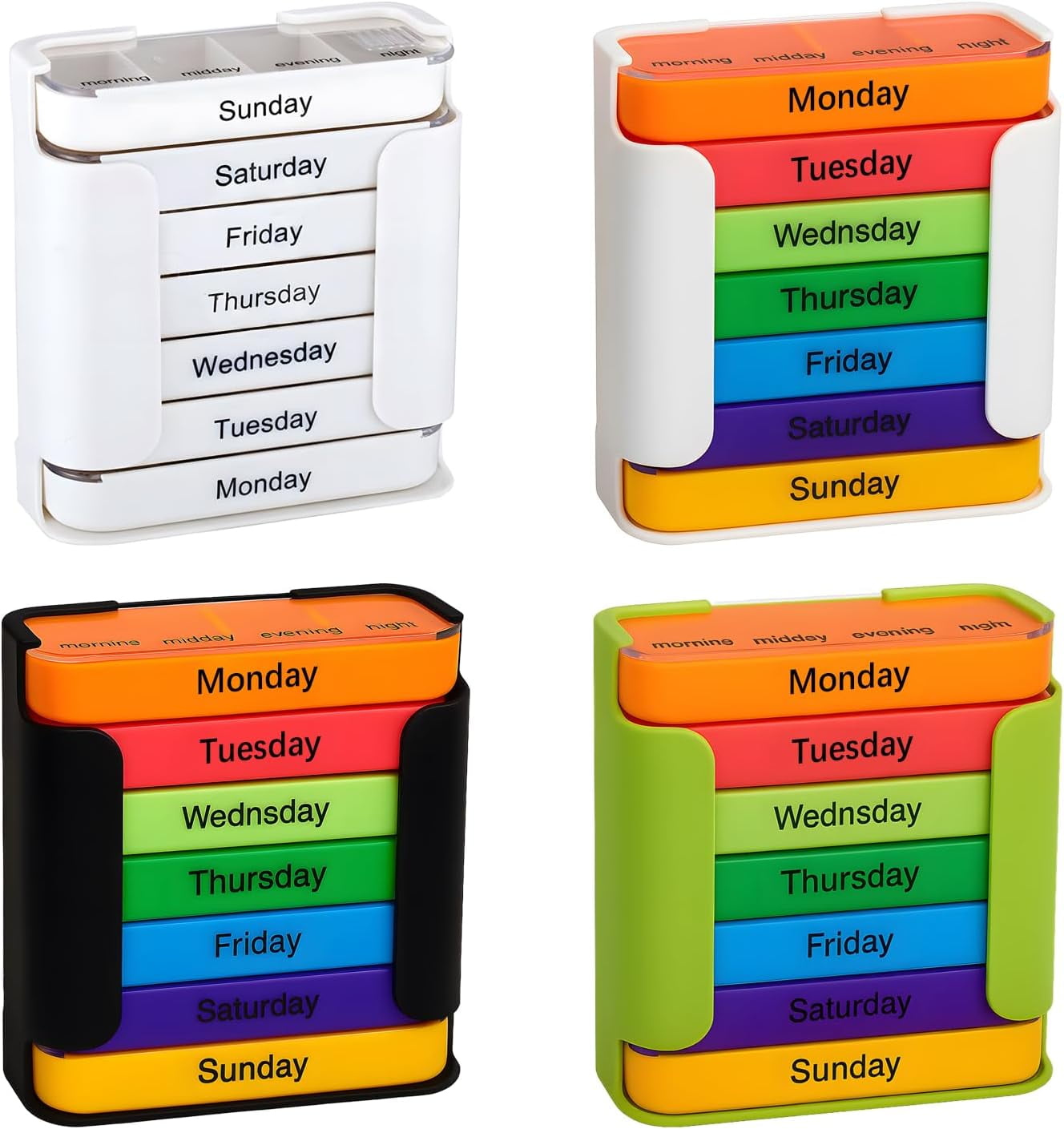7-Day Medication Organizer, (7-Day) Weekly Pill Organizer, 4 Times a ...