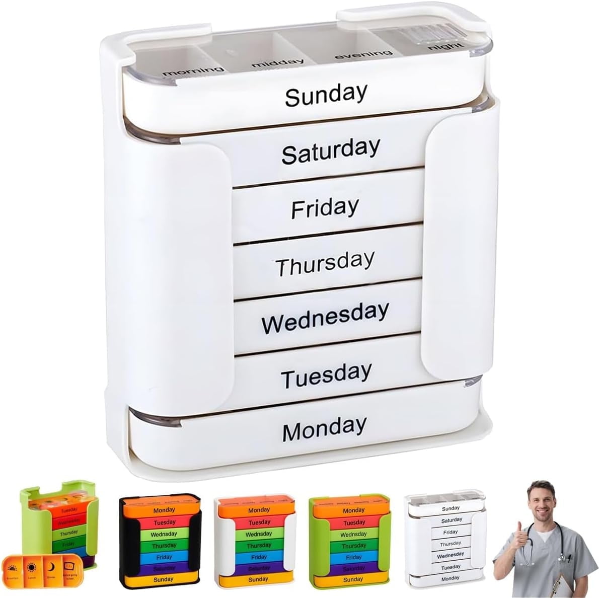 7-Day Medication Organizer for Effortless Health Management, Portable ...