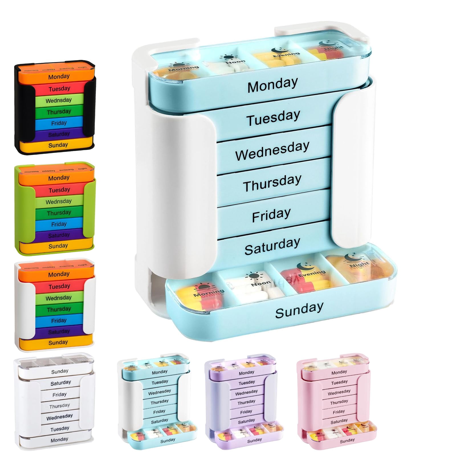 7-Day Medication Organizer – Weekly Pill Organizer with 4 Daily ...