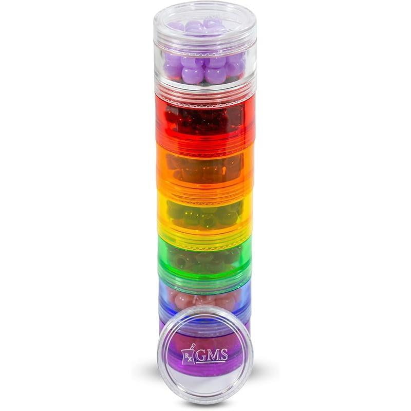 7 Day Medicine Pill Organizer - Stackable Pill Box - Fits Small Tablets & Vitamin Supplements ...