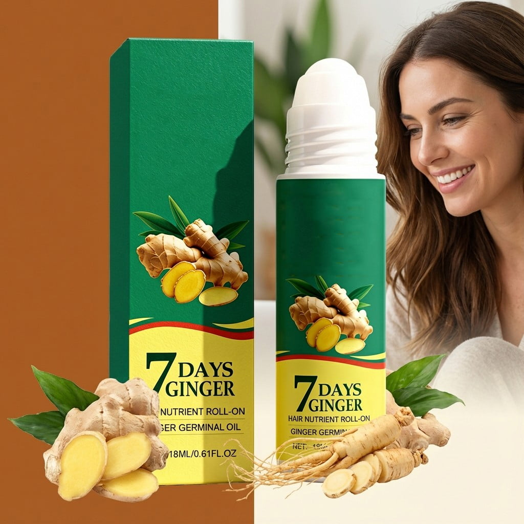 7-Day Natural Organics Ginger Ball Oil 18ml, Hair Nourishing Roll-On ...