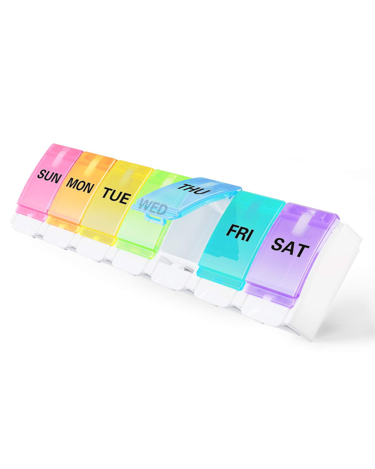 7 Day Pill Box Organiser Large - Pop Open Weekly Tablet Box Case with 7 ...
