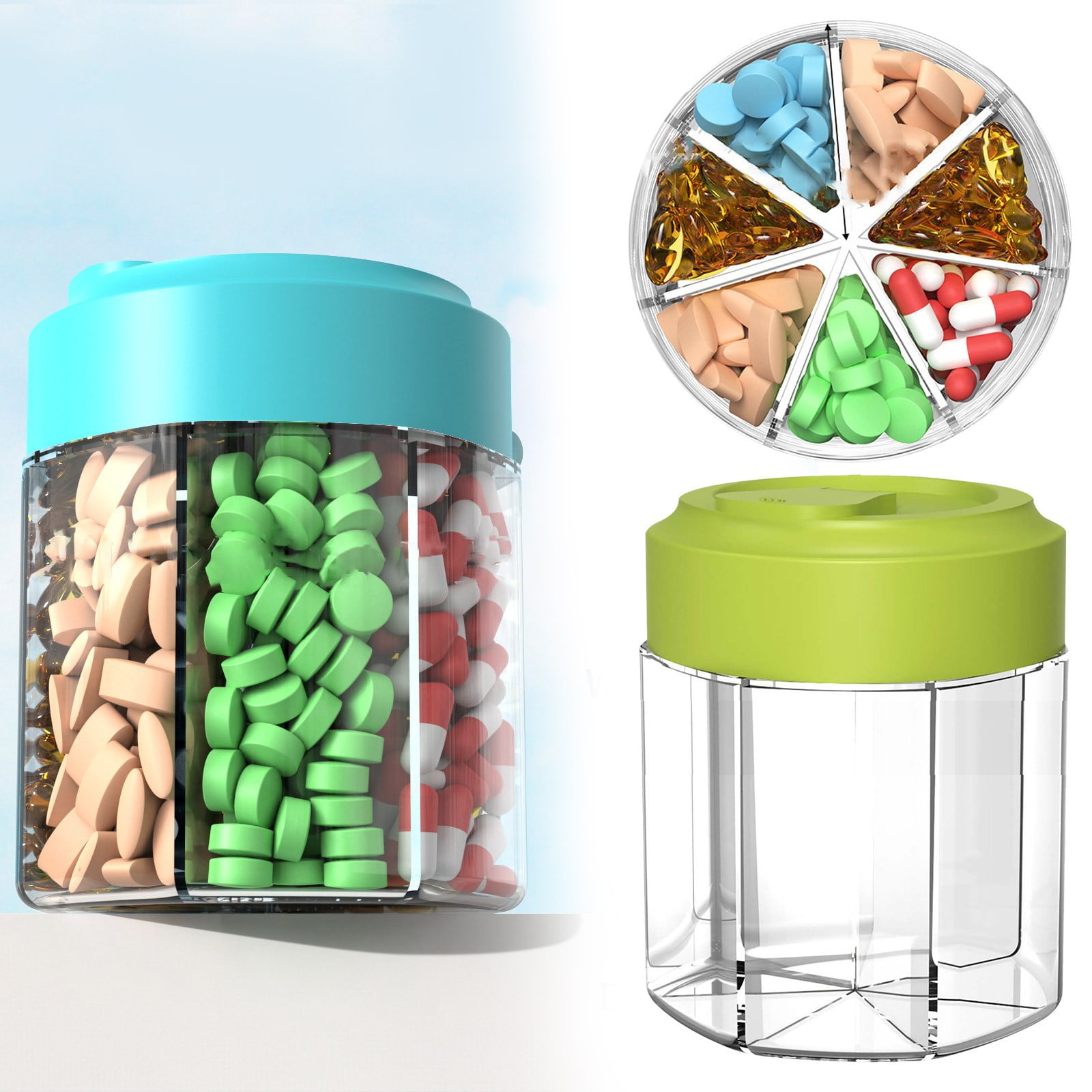 7-Day Pill Organizer with 21 Labels - Extra Large Weekly Medication ...