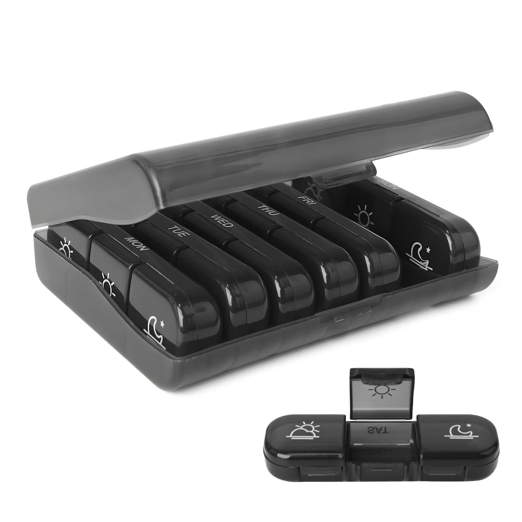 7 Day Pill Organizer 3 Times Daily, Large Portable Travel Pill Case ...