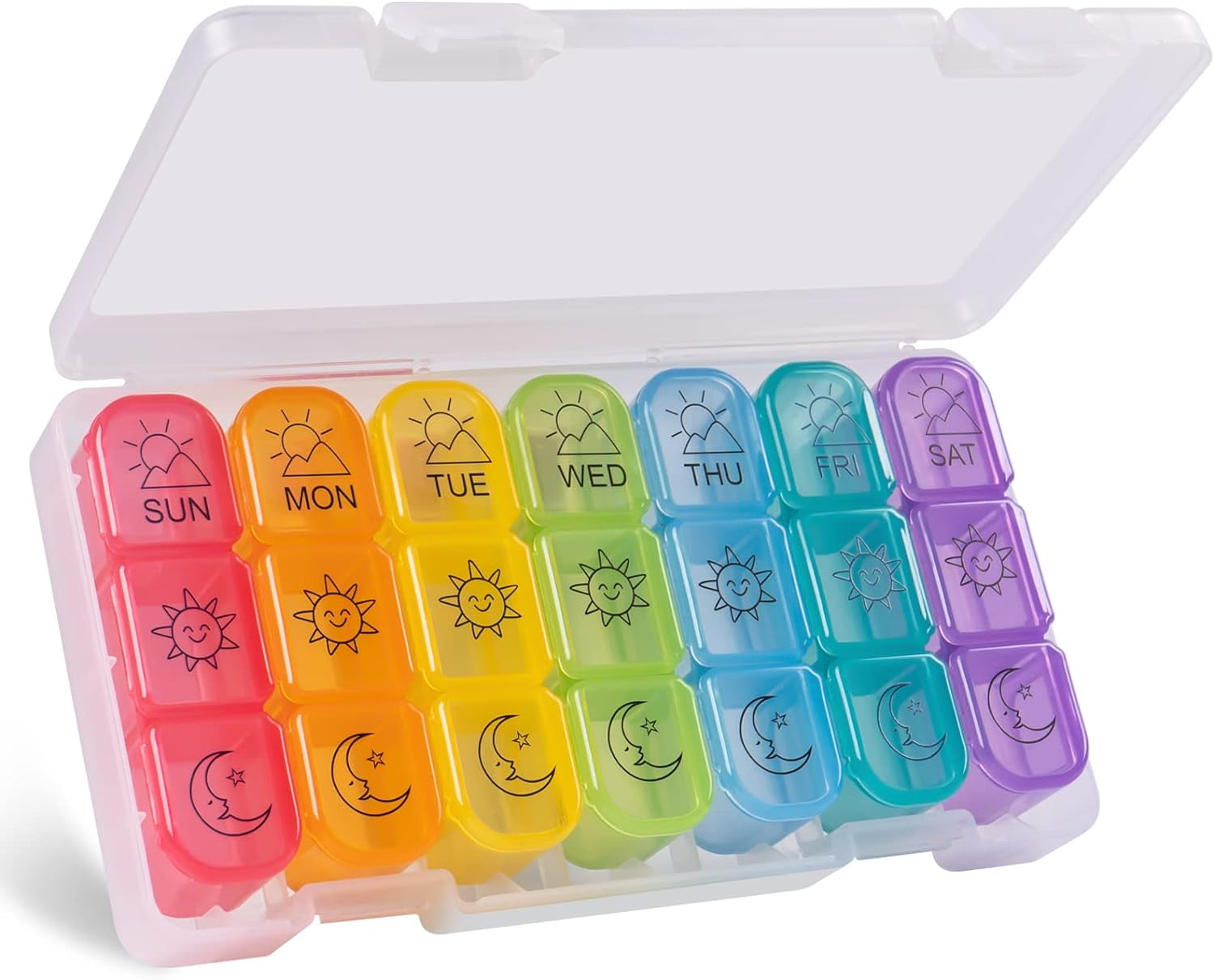 7 Day Pill Organizer 3 Times a Day Pill Box, DizeyBoyo Weekly Medicine ...