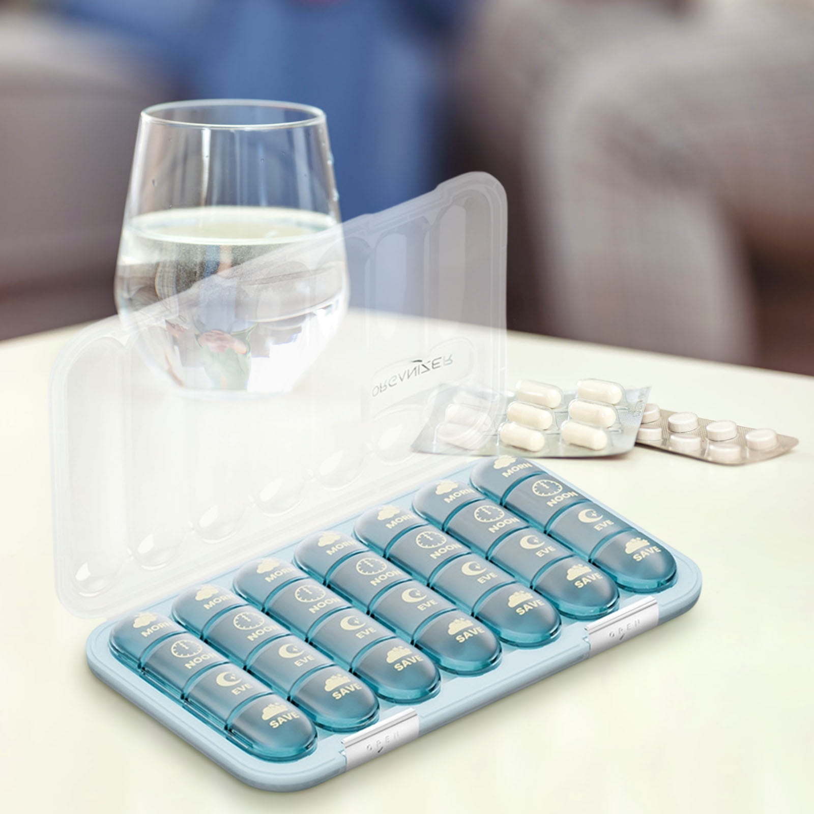 7-Day Pill Organizer Box | Portable Travel Medication Box with Daily ...