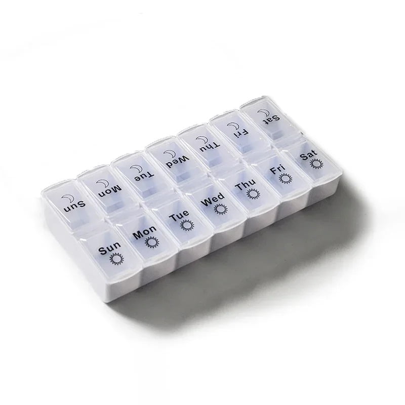 7-Day Pill Storage Box, Weekly Medicine Organizer with Tablet ...