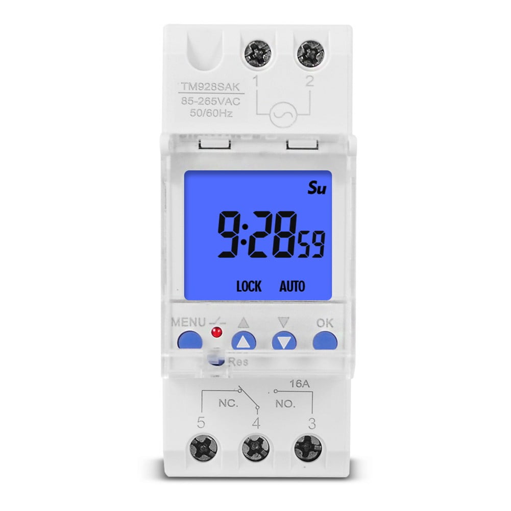 7 Day Programmable Digital Timer Switch with Backlit LCD Display for ...
