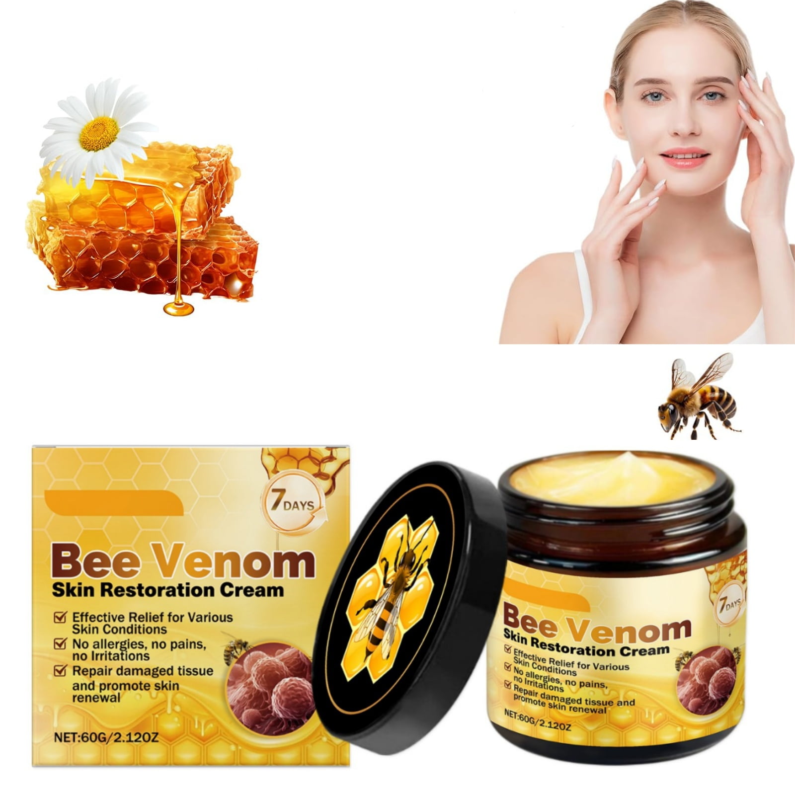 7-Day Rapid Bee Ven®om Skin Trea®tment Cream,Intense Skin Cream,Firming and Rejuvenating Skin ...