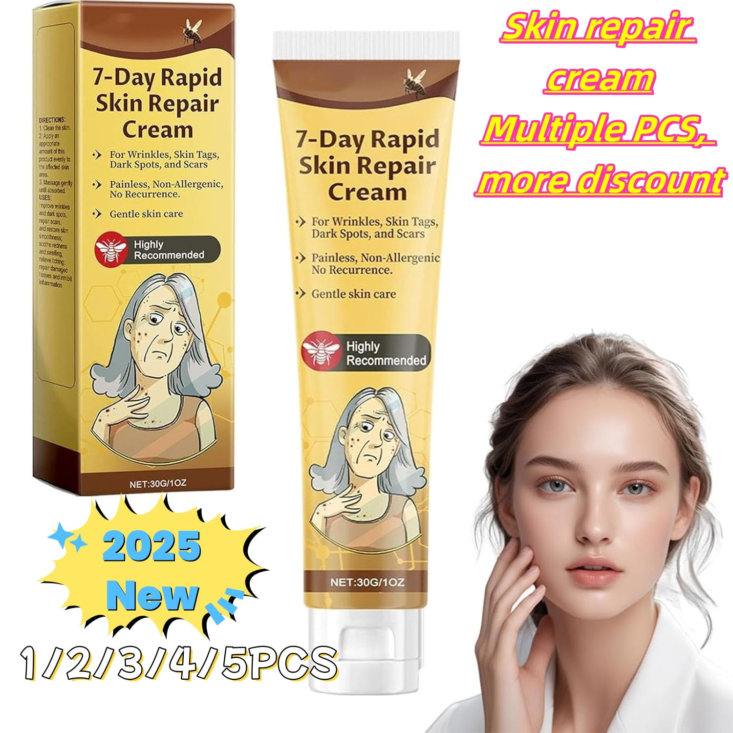 7-Day Rapid Skin Repair Cream,Anti-Wrinkle Firming Cream,Soothing Cream ...