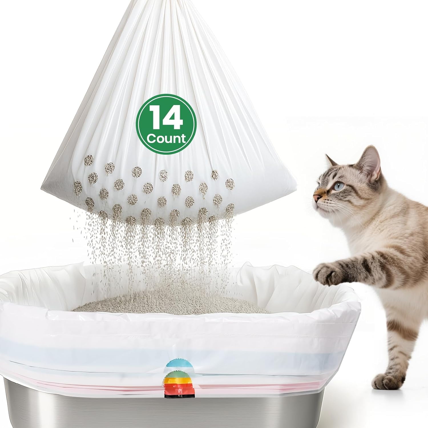 7-Day Sifting Litter System Bags, Heavy Duty Thickened Liners 37x18 ...