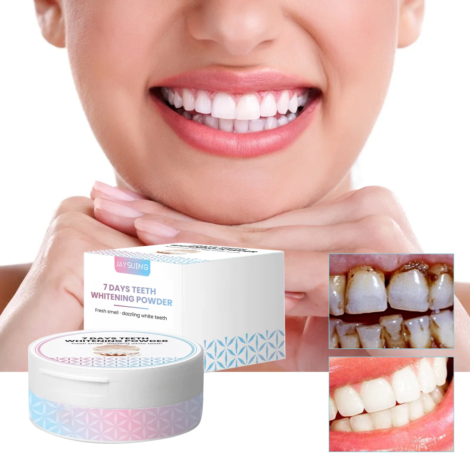 7-Day Tooth Whitening Powder, Oxidizes Dirt Oral Cleaning Care Fresh ...