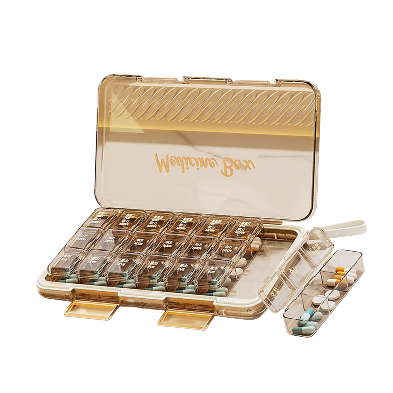 7 Day Transportable Bolus Case 21 Openings Blind Labels Dense Clear ...