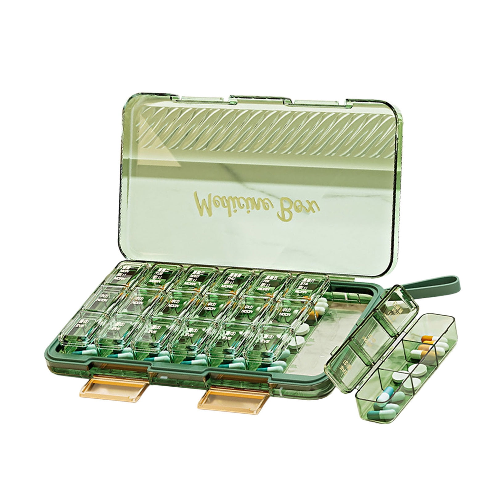 7 Day Transportable Bolus Case 21 Openings Blind Labels Dense Clear ...