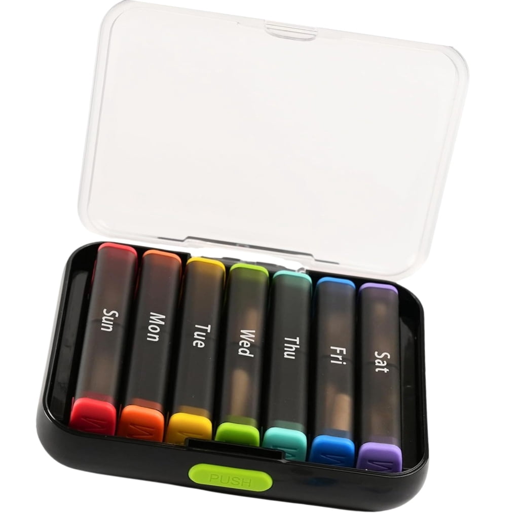 7 Day Travel Pills Organizers with Clear Container Daily Holder for and ...