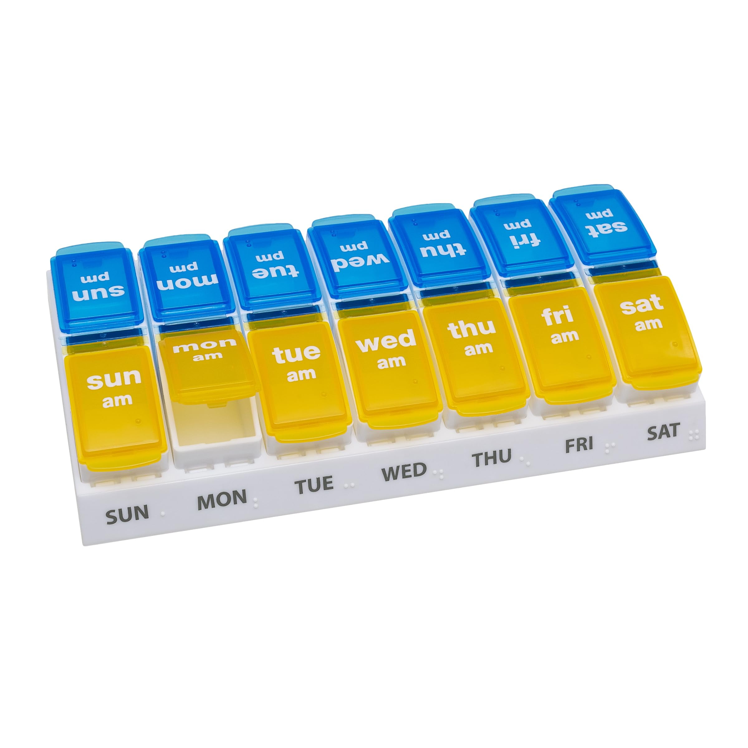 7-Day Vitamin and Medication Box with Large Pop-Out Compartments, 2 ...